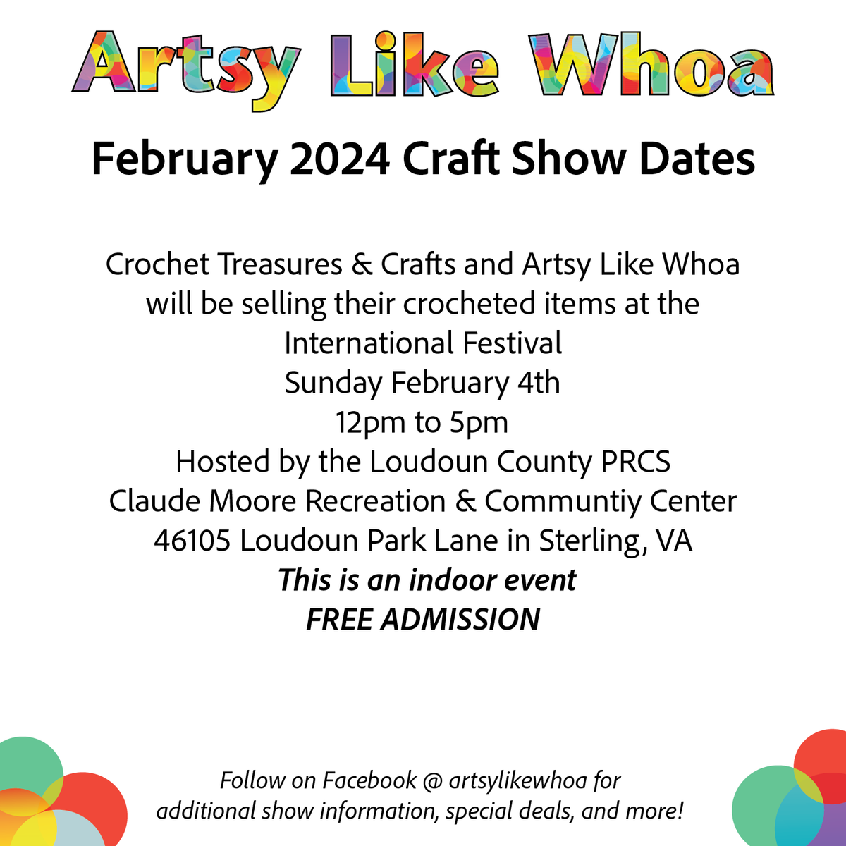 February 2024 Craft Show Dates – Artsy Like Whoa
